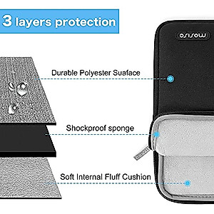 MOSISO Laptop Sleeve Compatible with MacBook Air/Pro, 13-13.3 inch Notebook, Compatible with MacBook Pro 14 inch 2023-2021 A2779 M2 A2442 M1, Polyester Bag with Front Horizontal&Vertical Pockets,Black
