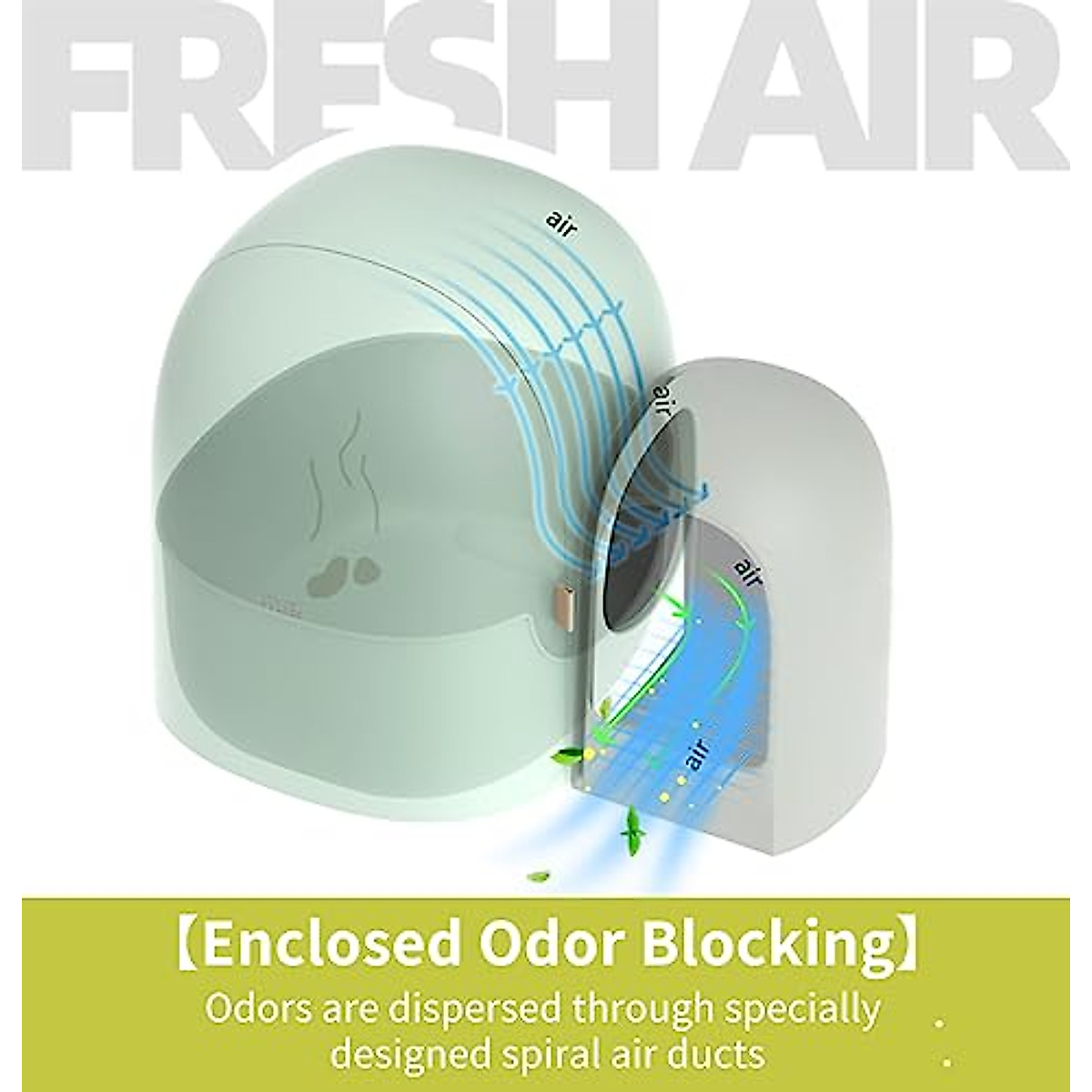 MS!MAKE SURE Cat Litter Box MAX - Stylish & Functional for Indoor Cats - 2023 New Modern Design - Large Space, Leak-Proof, and Odor-Free - Includes Litter Scoop - White