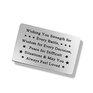 Jielahua Inspirational Cards Affirmation Cards for Women Religious Gifts for Men Engraved Wallet Card Christian Men Gifts Encouragement Cards Christmas Birthday Graduation Gifts for Him and Her