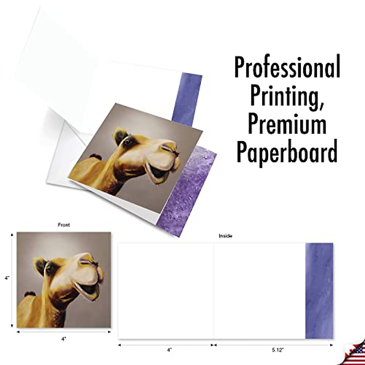 The Best Card Company - 10 Adorable Note Cards Blank (4 x 5.12 Inch) - Wildlife and Animal Cards, Assorted Boxed Kids Set - Animal Magnetism AMQ6218OCB-B1x10