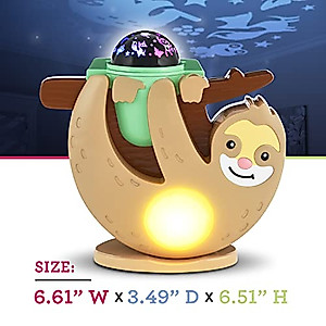 Project Nursery Sleepy Sloth Sound Soothing Crib Projector – 8 Soothing Sounds, Multicolor Ceiling Projection, Sleep Timer, Nightlight, Attaches to Crib, Portable - for Babies, Toddlers and Kids