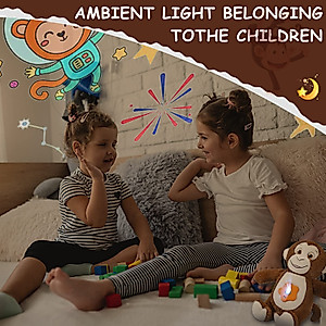 DIILSWX Monkey Stuffed Animals with Dynamic Star Projection Lamp: Rechargeable Night Light for Kids Bedroom, Soft & Huggable Plush Toy, Cute Bedtime Buddy for Toddler, Boys, Girls (Galaxy) - 10.5''