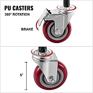 VEVOR Wire Laundry Cart, 2.5 Bushel Wire Laundry Basket with Wheels, 20''x15.7''x26'' Commercial Wire Laundry Basket Cart, Steel Frame With Chrome Finish, 5inch Casters, Wire Cart For Laundry