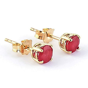 Galaxy Gold GG 14k Solid Gold Fiercely We Believed 1.3 ctw Ruby Earrings