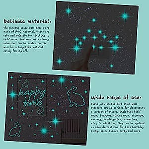 Glow in The Dark Stars for Ceiling Wall Stickers Galaxy Star Stickers Glow in The Dark Self-Adhesive Glow in The Dark Wall Stickers Removable Glow in Dark Decals for Kid Nursery (Classic Style)