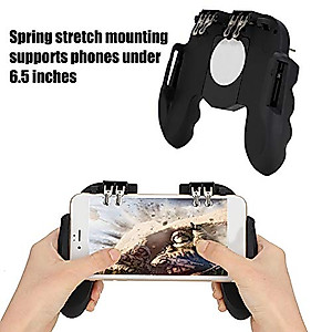 DAUERHAFT Heat Dissipation Gamepad, Push Trigger Design Mechanical Keystroke Feel Game Auxiliary Key for Phones Under 6.5inch for Mobile Phone