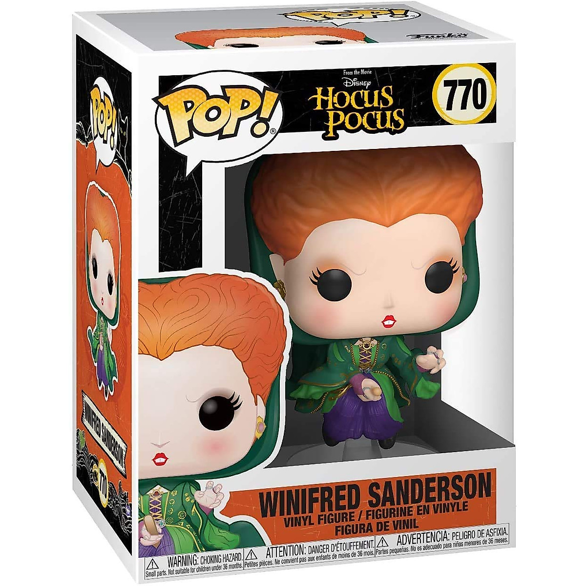 POP Disney: Hocus Pocus - Winifred Sanderson Flying Funko Vinyl Figure (Bundled with Compatible Pop Box Protector Case), Multicolored, 3.75 inches