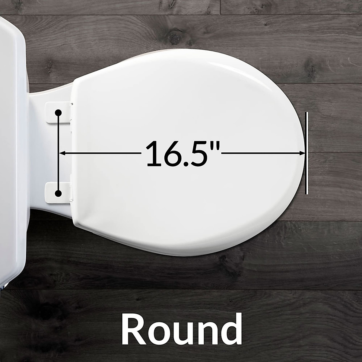 Mayfair 826MBSL 000 Benton Toilet Seat, 1 Pack Round, White with Matte Black Hinges