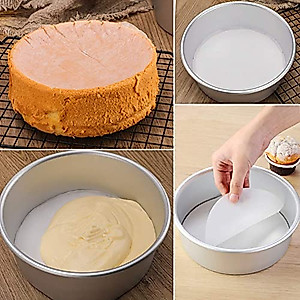 8 Inch Parchment Paper Rounds, Set of 100, Non Stick Baking Parchment Circles for Round Cake Pan, Springform Pan, Tortilla Press and so on