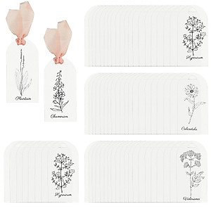 Beeveer 100 Pcs Acrylic Place Cards Wedding Blank Arched Frosted Clear Wedding Reserved Signs for Chairs Acrylic Name Tag Seat Label with Ribbon for Table Setting Numbers Guest Names Dinner Parties