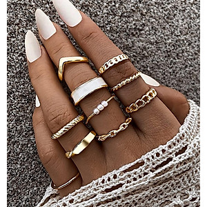 iF YOU 30 Pcs Vintage Gold Knuckle Rings Set, Boho Butterfly Snake Stackable Finger Rings for Women, Midi Rings Pack