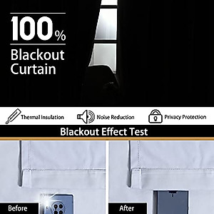 BONZER 100% Blackout Curtains for Bedroom - Premium Thick Velvet Curtains 84 Inches Long Thermal Insulated Energy Saving, Sun Light Blocking Grommet Window Drapes for Living Room, 2 Panels, White