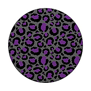 Dark Grey Violet Purple Black Spot Cheetah Leopard Print PopSockets Swappable PopGrip