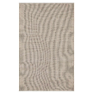 Home Conservatory Pinstripe Handwoven Indoor/Outdoor Rug, 8 X 10 Feet, Brown/Ivory Stripe Pattern