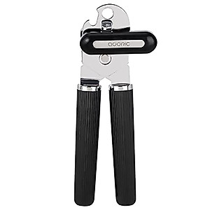 Can Opener Manual, Can Opener Smooth Edge, Food-Safe Multifunctional Can Openers Stainless Steel Manual Can Opener with Non-Slip Handle & Large Knobe, Ultra Sharp Cutting for Seniors with Arthritis