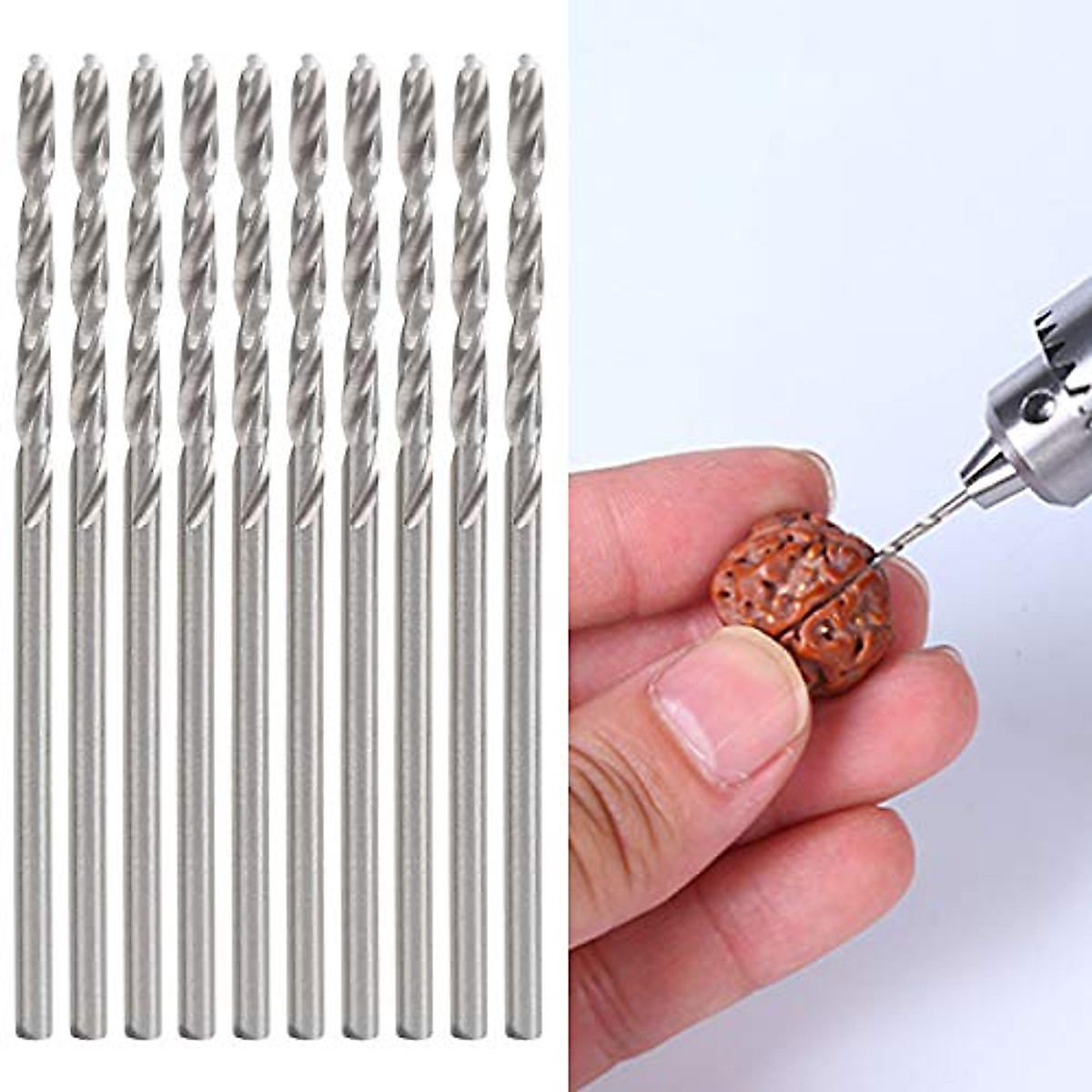 10Pcs High Speed Steel Cobalt Drill Bit Set, 1.75mm/0.07in Twist Drill Bit Small Straight Shank Pearl Drilling Machine Tools, for Pearl Beads Punching, Jewelry Processing