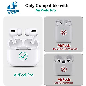 AirPods Pro Case Silicone AirPods Pro Case Cover with Keychain Cute Apple AirPods Pro Protective Case with Enameled Flower Keychain (Black)