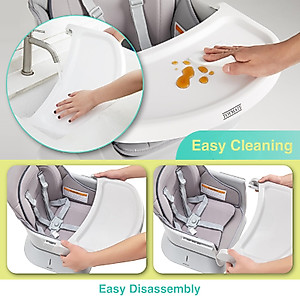 8 in 1 Baby High Chair with Removable Tray, Multifunctional High Chair for Babies and Toddlers, Converts Kids Table & Chair Set/Toddler Building Block Table/Step Stool/Small Dining Chair