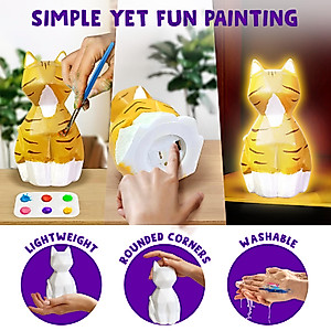 Goodyking Paint Your Own Cat Lamp Craft Kit, DIY 3D Warm Light Cat Lamp, Arts and Crafts for Kids Ages 8-12, Birthday Gifts for 8-12 Years Old Girls Boy, Painting Kit for Kids Ages 3 4 5 6 7 8 9+