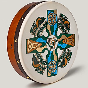 Fair Trade Traditional 12'' Irish Celtic Bodhran with beater & DVD - handcrafted in Ireland