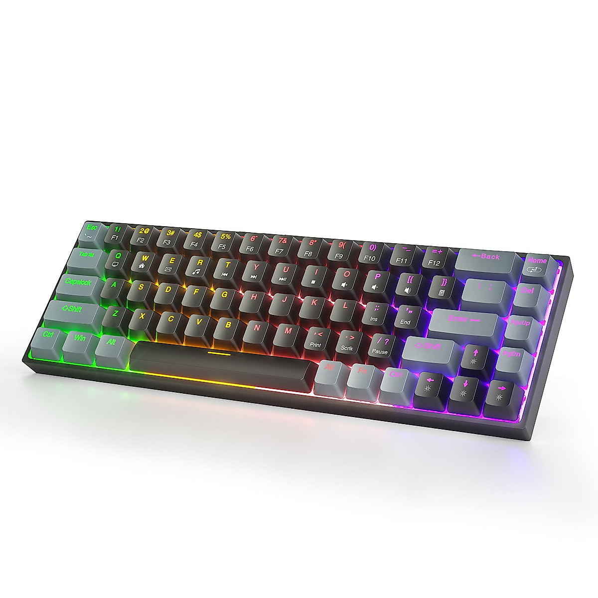 60% Percent Mechanical Gaming Keyboard, RGB Backlit 68 Keys Ultra-Compact Wired Keyboard with Detachable Type-C Cable, Full Anti-Ghost, Blue Switch Portable Mini Keyboard for Windows PC Mac Xbox Gamer