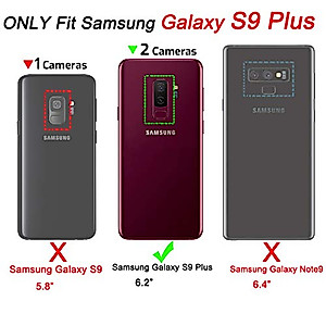 MuZiFei Case for Galaxy S9 Plus, 3-in-1 Ultra-Thin Slim Hard PC Case Cover Anti-Scratches 360 Degree Full Body Protective Cover Compatible with Samsung Galaxy S9+ Plus 6.2“ (Black)