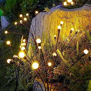 Solar Garden Lights - Wind Dance Solar Lights,10LED-4pack Solar Firefly Lights Solar Swaying Lights, Sway by Wind, Solar Lights Outdoor Waterproof, Decorative Lights Yard Patio Pathway Decoration
