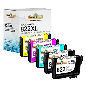Houseoftoners Remanufactured Ink Cartridge Replacement for Epson 822 XL 822XL for Workforce Pro WF-3820 WF-4820 WF-4830 WF-4834 Printer (2B & CMY, 5PK)