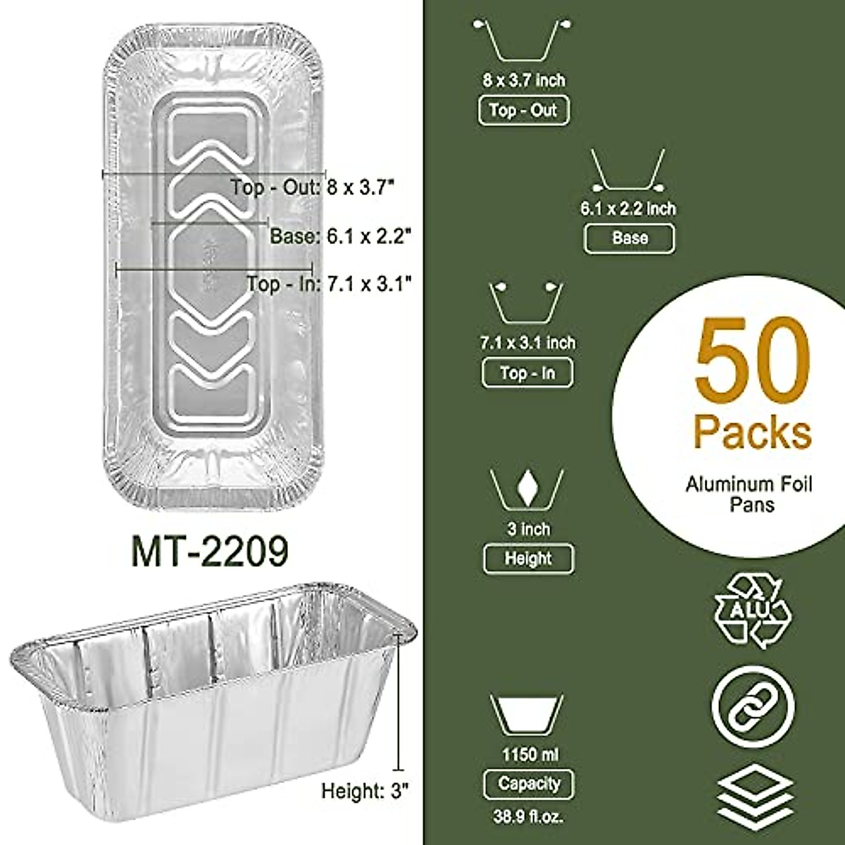 MESTAEK Grease Cup Liners (50 Pack), Compatible Replace Blackstone Griddle Drip pan Liners for 36" 30" 28" 22" 17" Griddles, Disposable Aluminum Foil Catch Grease Pan, BBQ, Baking, Cooking, Roasting