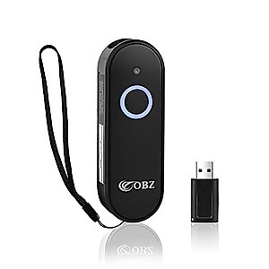 Mini 2D Wireless Barcode Scanner 2.4G Wireless & Bluetooth Barcode Scanner, Portable 1D 2D QR Code Scanner Work with iOS Android iPhone iPad Tablet Windows PC POS for Store Warehouse Inventory Library