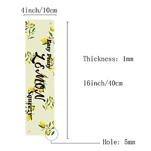 CREATCABIN Lemon Tin Sign Metal Fresh Fruit Easy Peasy Lemon Squeezy Retro Vintage Funny Wall Art Mural Hanging Iron Painting for Home Garden Bar Pub Kitchen Living Room Office Plaque 16x4inch