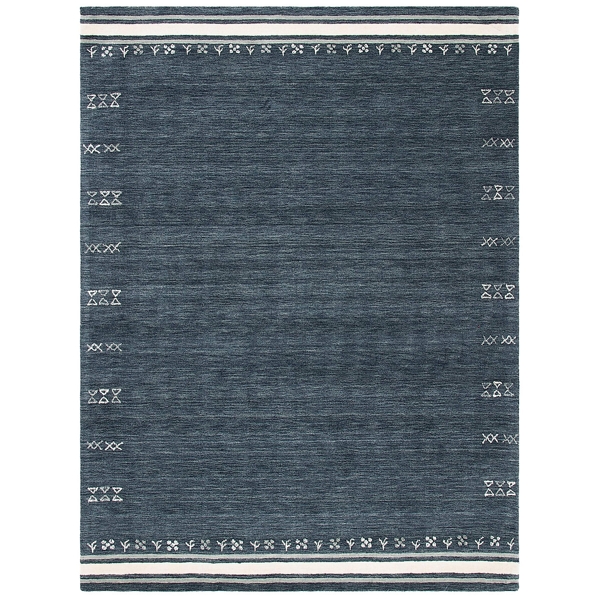 SAFAVIEH Himalaya Collection Area Rug - 8' x 10', Charcoal, Handmade Boho Tribal Wool, Ideal for High Traffic Areas in Living Room, Bedroom (HIM597H)