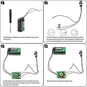 JTD1507RP 1 Set N Scale Railroad Train/Track Crossing Sign 2 Heads LED Made + Circuit Board Flasher-Flashing Red Train Stop on red Signal Lights Decoration and Party