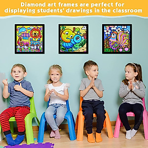BESTING 10 Pack 12" x 16" Diamond Painting Canvas Frames Self-Adhesive Diamond Magnetic Black Art Canvas Frames for Home Wall Office Store Door Decor (PF3040P10)