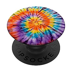 Tie Dye Rainbow Swirl PopSockets PopGrip: Swappable Grip for Phones & Tablets