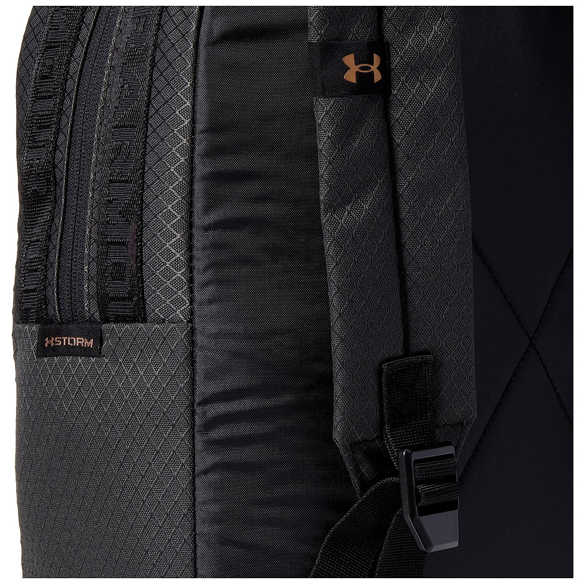 Under Armour Loudon Ripstop Backpack, (003) Black/Black/Metallic Light Copper, One Size Fits All