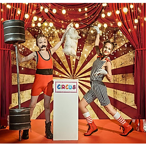 10x8ft Circus Backdrop Carnival Theme Party Red Curtain Background Baby Shower Birthday Party Potrait Banner Photo Booth Cake Table Decorations