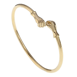 Fist Bangles for Women Men Jewelry Gold Color Opening Embossing Bangle Jewelry