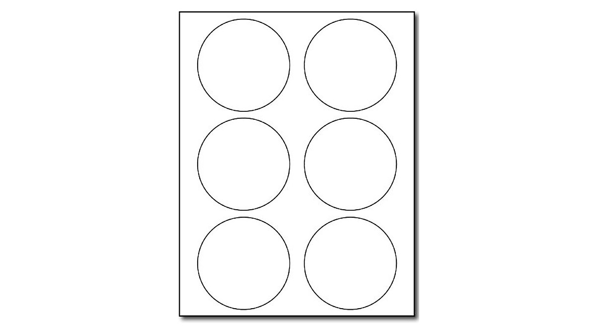 White 3 1/3" Round Labels for Inkjet & Laser Printers - 150 Labels