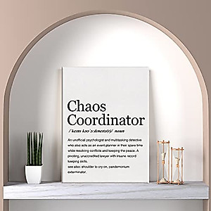 LEXSIVO Chaos Coordinator Definition Print Canvas Wall Art Home Office Decor Modern Minimalist Painting 12x15 Canvas Poster Framed Ready to Hang Funny Staff Pretty Gift