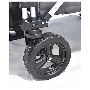 Keenz Heavy Duty All Terrain Wheel Set Kit with Axel for 7S Toddler Stroller Wagons to Travel on Snow, Dirt, Gravel, and Uneven Terrains, Black