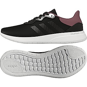 adidas Women's QT Racer 3.0 Sneaker, Black/Black/Pink Strata, 8