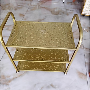 CBBZJY Metal Shoe Rack Organizer Vertical Design Entryway Storage Cabinet for Entrance or Kitchen Small and Narrow Free Standing Gold (3-Tier)