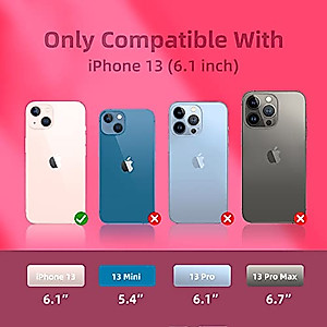 K TOMOTO Compatible with iPhone 13 Case, [Drop Protection] [Anti-Scratch] Shockproof Liquid Silicone Anti-Fingerprint Cover with Microfiber Lining Phone Case for iPhone 13 6.1" (2021), Hot Pink