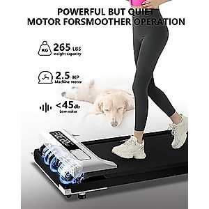 Walking Pad Treadmill Under Desk,Quiet Compact Desk Treadmill for Work from Home Office,Large Capacity with Rmote Control