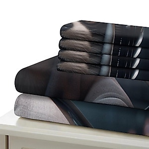 NACHO YAFA Cute DJ Dog Quilt Cover Bedding Set 3D Printed Duvet Cover Comforter Covers with Pillowcases 3 Pieces for Childrens and Adults Microfiber with Zipper Closure Full（203x228cm）