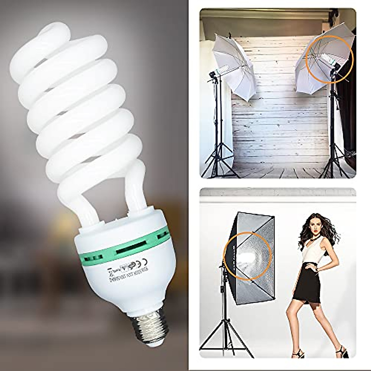 MOUNTDOG 95W 5500K Lighting Bulb Photography Daylight Balanced Bulb for Soft Box Lighting Photo Studio Lamp Photography Photo Video Studio