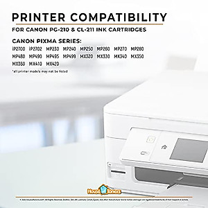 Houseoftoners Remanufactured Ink Cartridge Replacement for Canon PG-210 & CL-211 (1 Black &1 Color)
