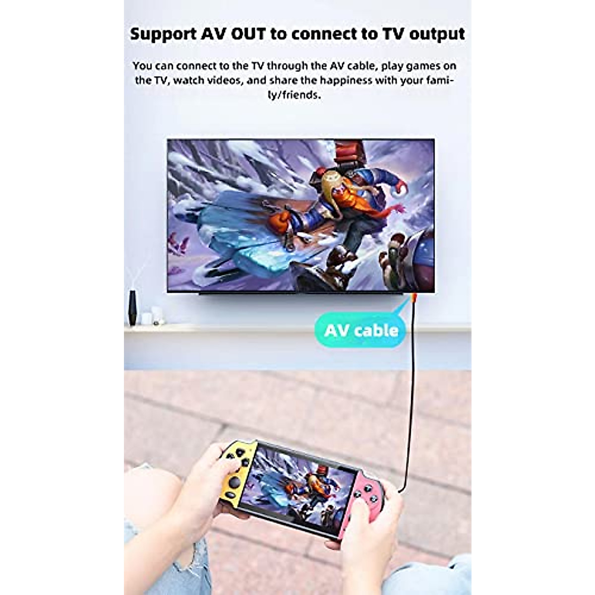 HLF 5.1-inch screen hd casual handheld game console with built-in 11000 vodeo games portable game retro nostalgic mp3 mp4 AV-out to TV game can be saved/added/deleted