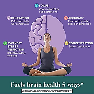 NEURIVA Destress Brain Supplement for Focus, Concentration & Accuracy with L-Theanine for Relaxation & Everyday Stress Reduction and Melon Concentrate to Help Fight Oxidative Stress, 30ct Capsules